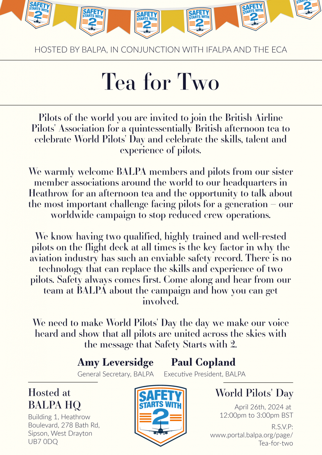 Reduced Crew Operations: #SafetyStartsWith2 ⋆ BALPA ⋆ The Voice of UK ...